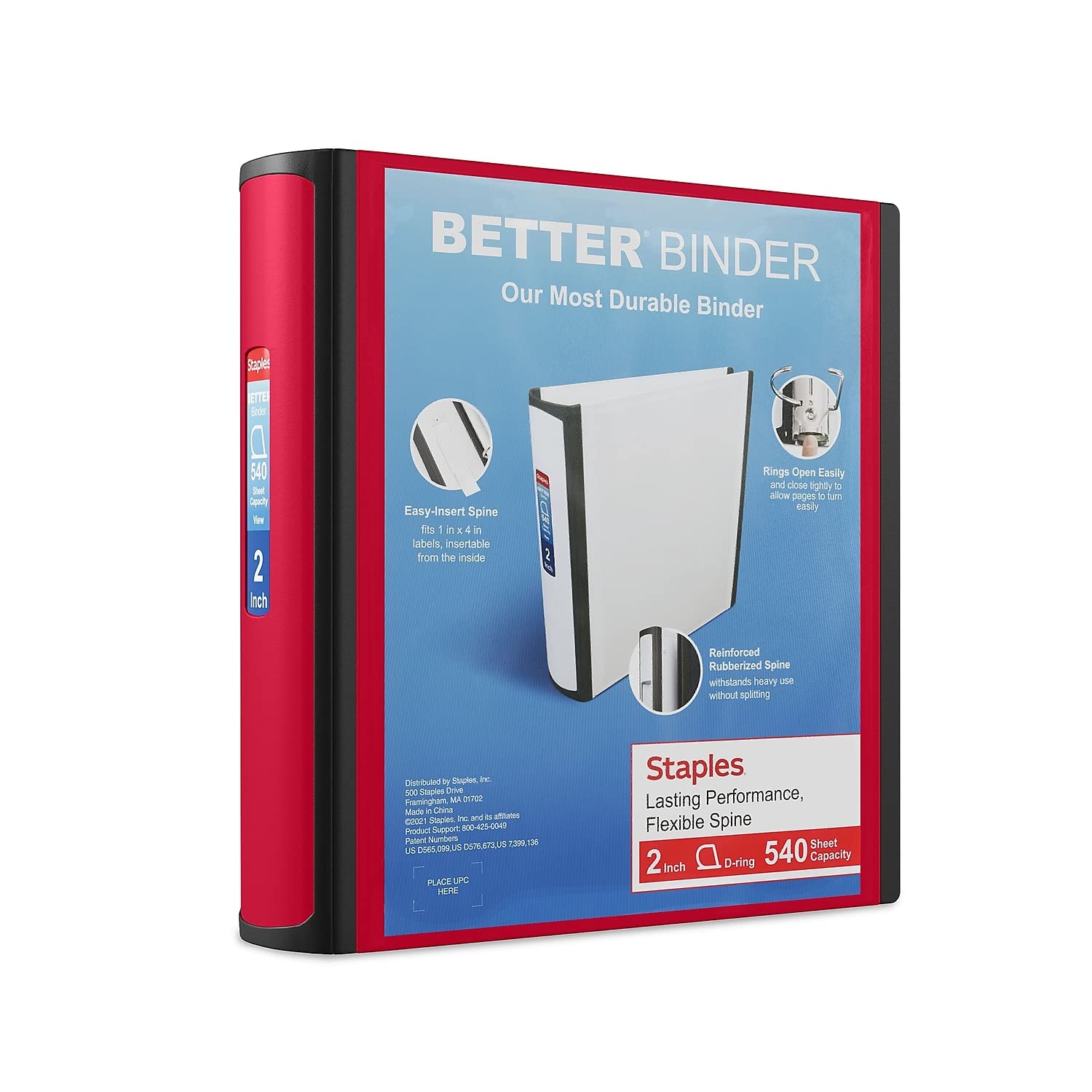 Buy Staples Better Binder 2Inch Red Online | Carrefour UAE