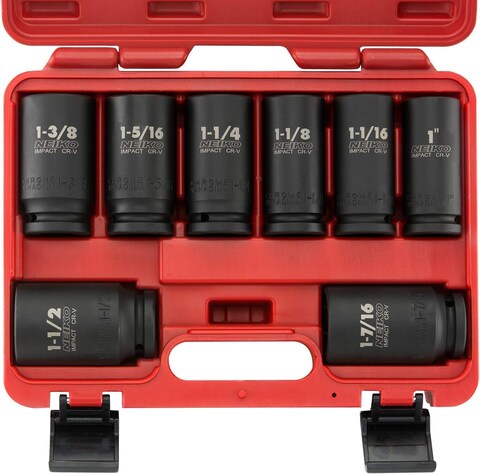 Buy NEIKO 02461A 34 Inch Drive Impact Socket Set SAE 1 to 112 8 PC DeepJumbo Sockets Chrome Vanadium CrV Online Carrefour UAE