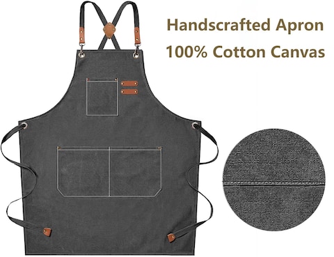 Buy AFUN Chef Aprons for Men Women with Large Pockets Cotton Canvas Cross Back Heavy Duty ...