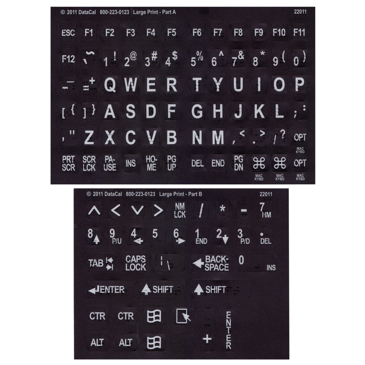 Buy Large PrintBraille Keyboard Labels White on Blk Online | Carrefour UAE