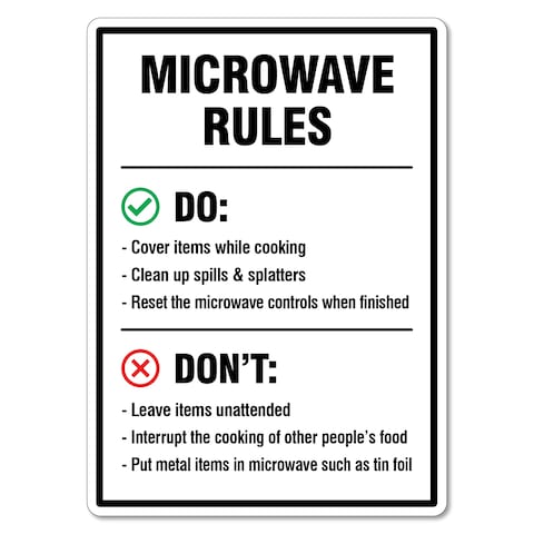 Microwave Rules Sign