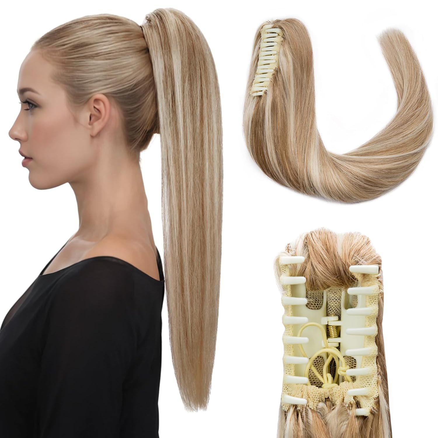 Buy Hairro Claw Clip In Ponytails 100% Real Human Hair Ponytail Hair ...
