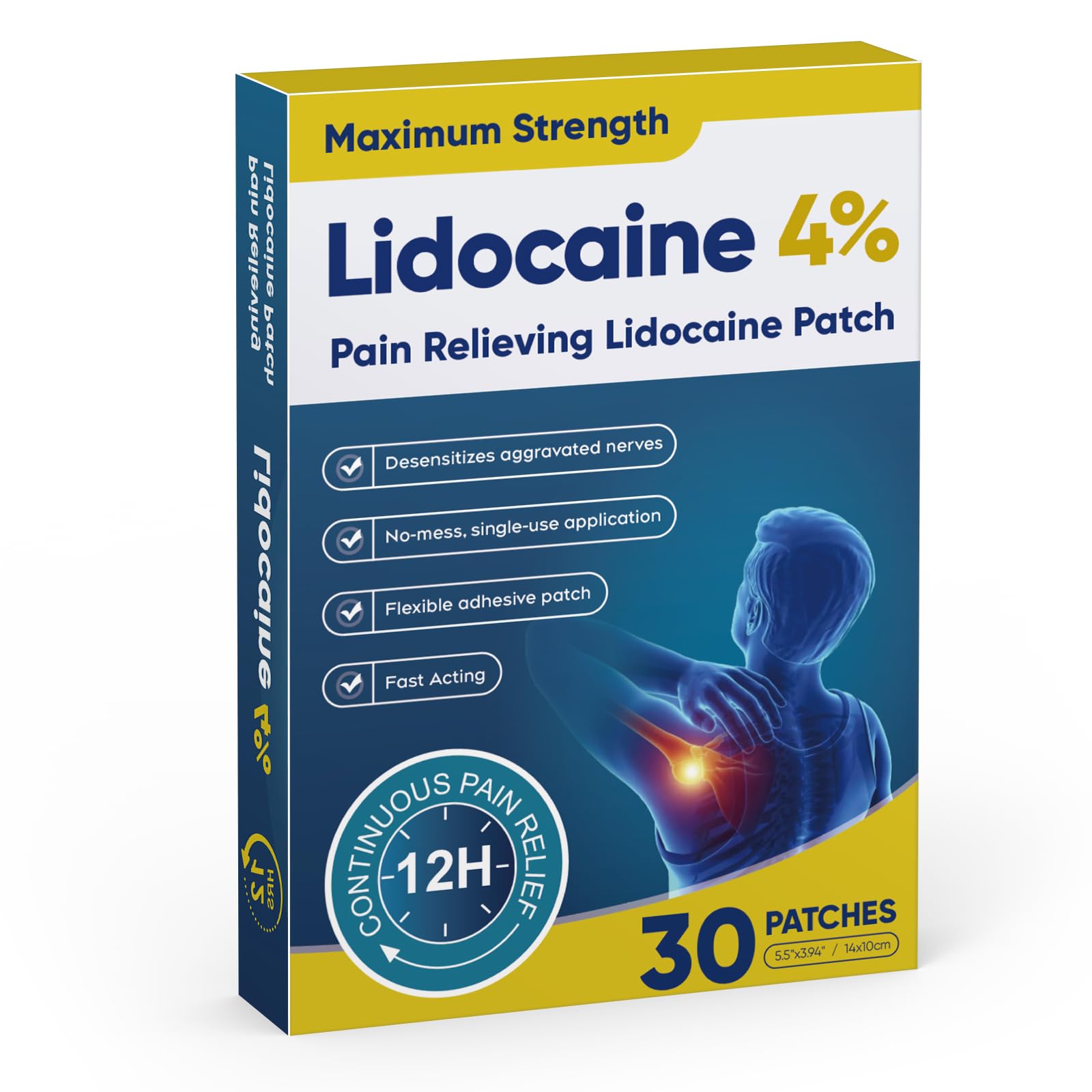 Buy 4% Lidocaine Patches,Maximum Strength Pain Relieving Patch for Back ...