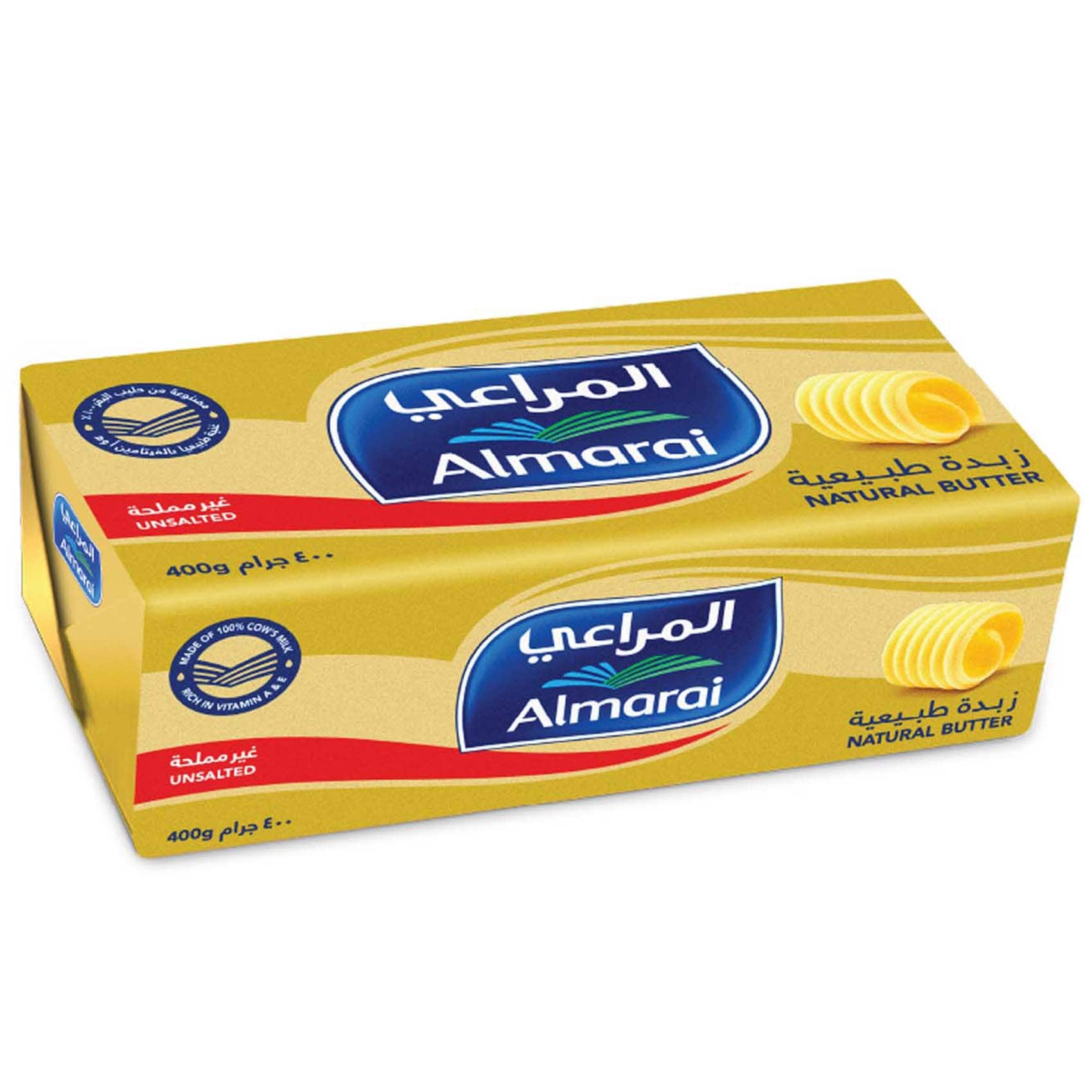 Buy Almarai Unsalted Natural Butter, 400g Online | Carrefour UAE