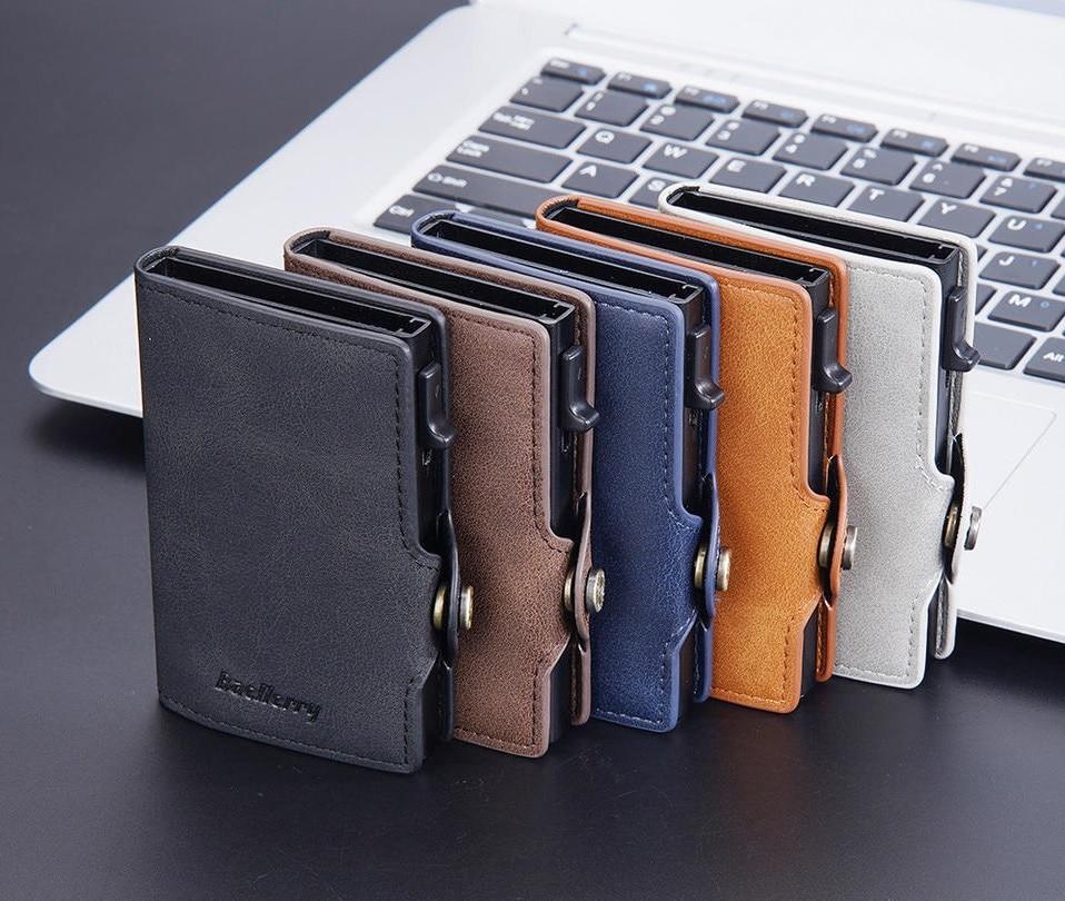 Buy RFID Card Holder Wallet - New PU Leather RFID Protected Automatic ...