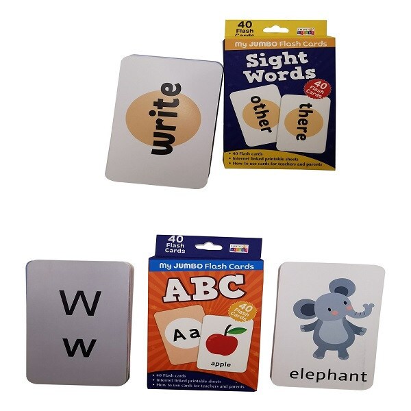 Buy ABC Alphabet & Sight Words Flash Cards Set – 40 Jumbo-Size Cards ...