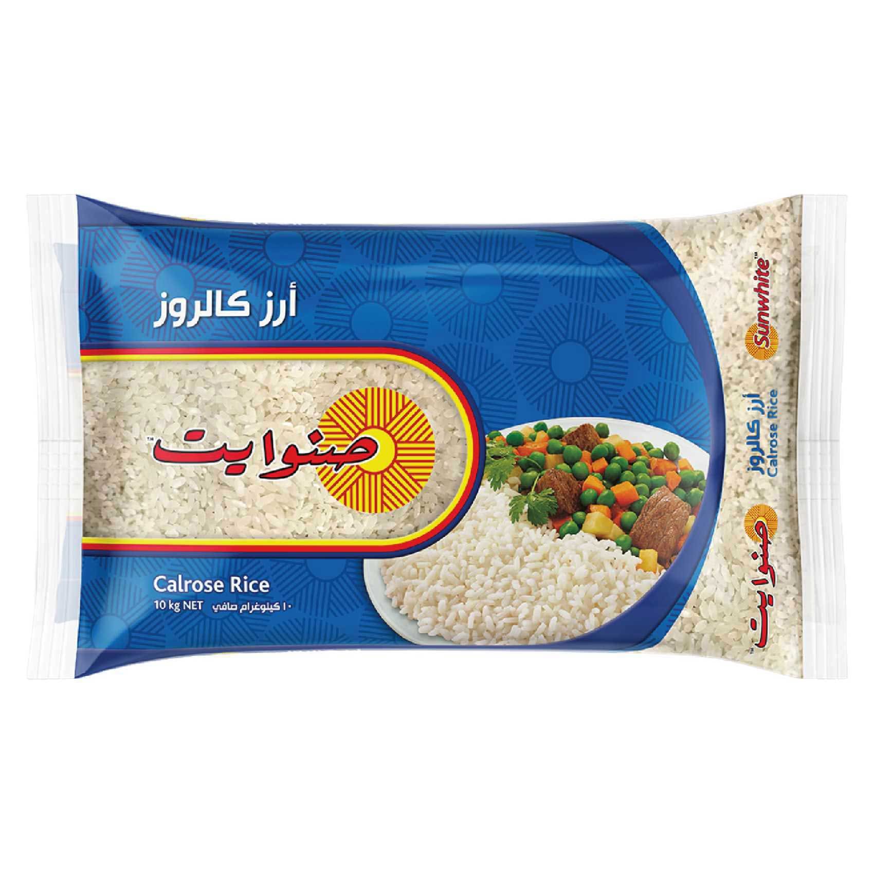 Buy Sunwhite Calrose Medium Grain White Rice, 10kg Online | Carrefour UAE