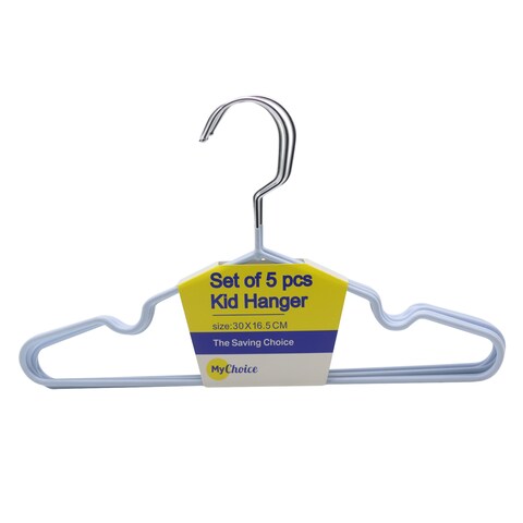 Buy Mychoice Kid Hanger Set 5 Pieces 30X16.5Cm White Online | Carrefour ...