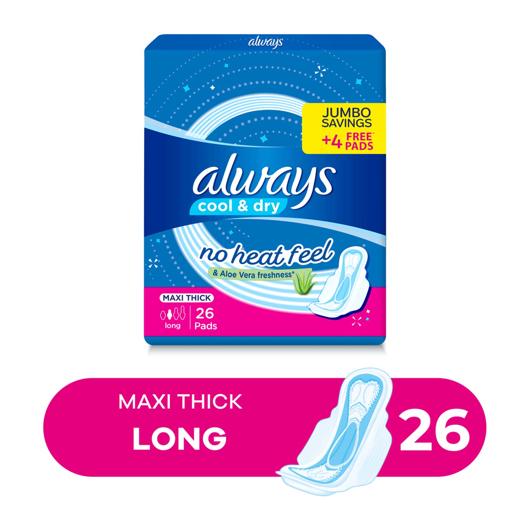 Buy Always Maxi Thick Sanitary Pads - Extra Long - 26 Pads Online ...