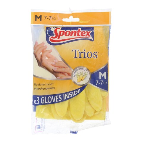 Buy Spontex Trios Gloves Medium 7-7 Online | Carrefour Pakistan