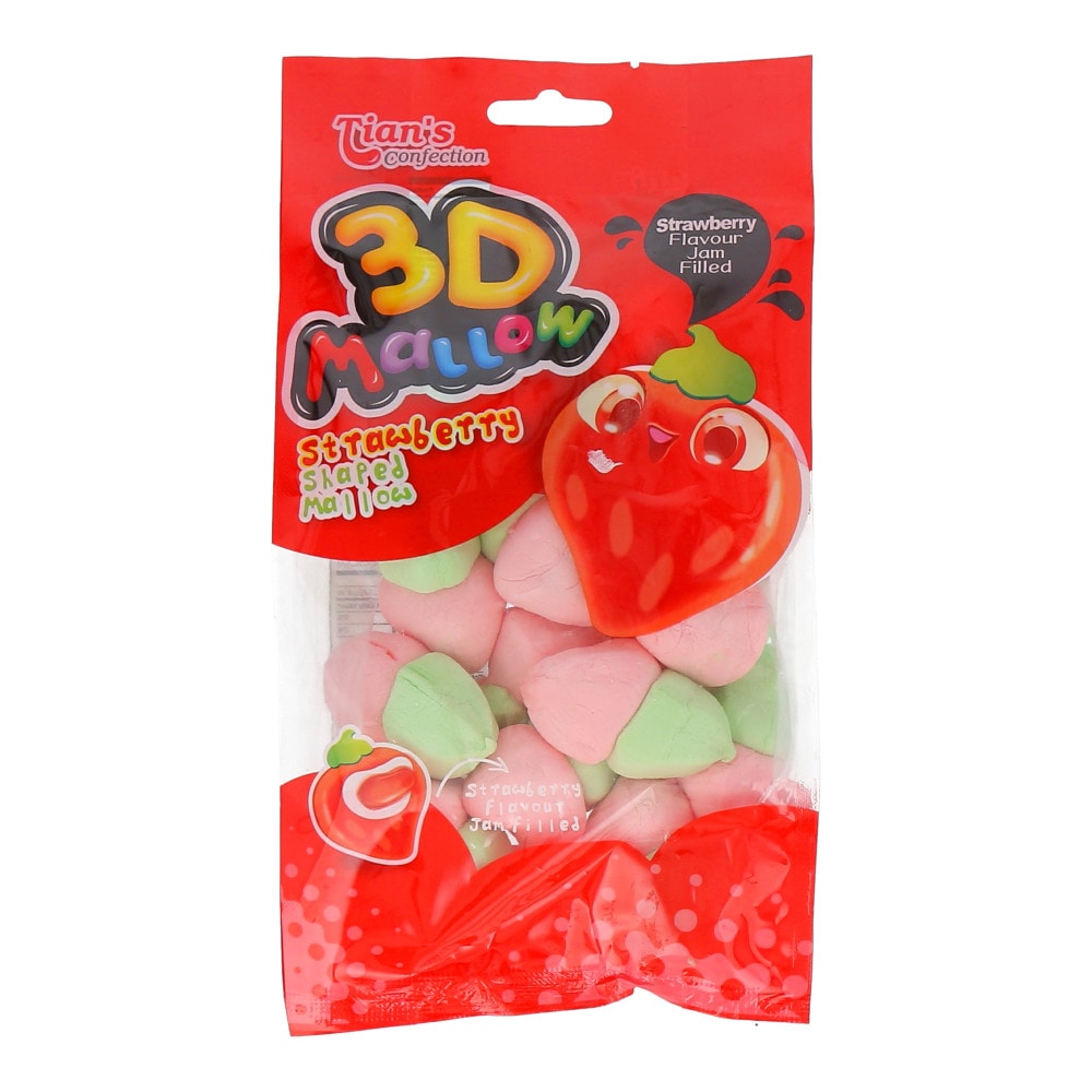 Buy 3D Mallow Strawberry Shaped Mallow 100 gr Online | Carrefour Pakistan