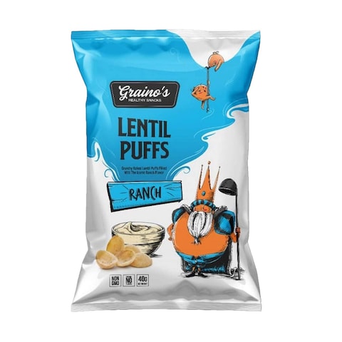 Buy Graino's Lentil Puffs with Ranch Flavor - 40gm Online | Carrefour Egypt