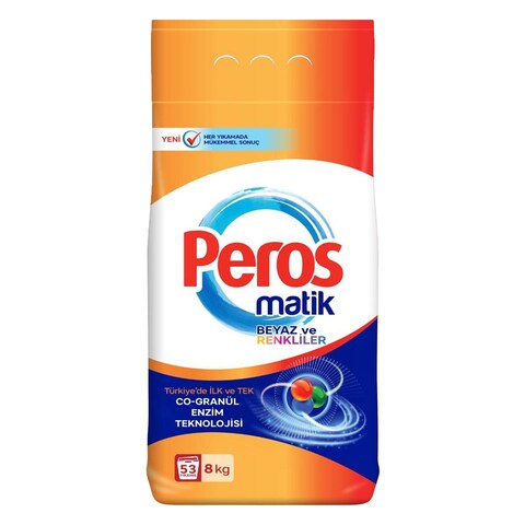 Buy Peros Powder Detergent Matic White And Color 8KG Online | Carrefour ...