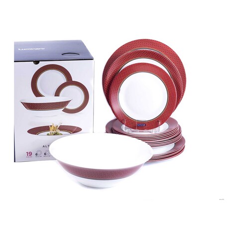 Buy LUMINARC ALTO RUBIS DINNER SET 19P Online | Carrefour Egypt
