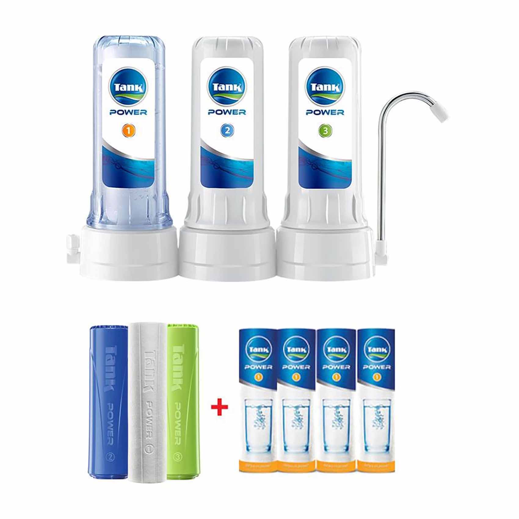 Buy Tank Water Filter, 3 Stages + 4 Cartridges Online | Carrefour Egypt
