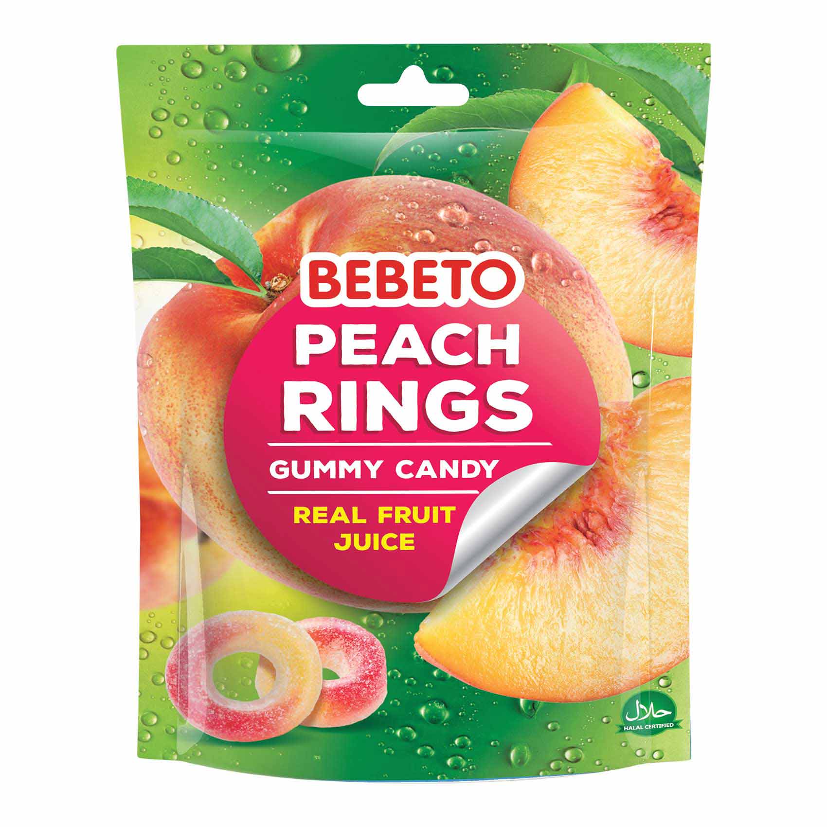 Buy Bebeto Peach Rings Gummy Candy - 60 gram Online | Carrefour Egypt