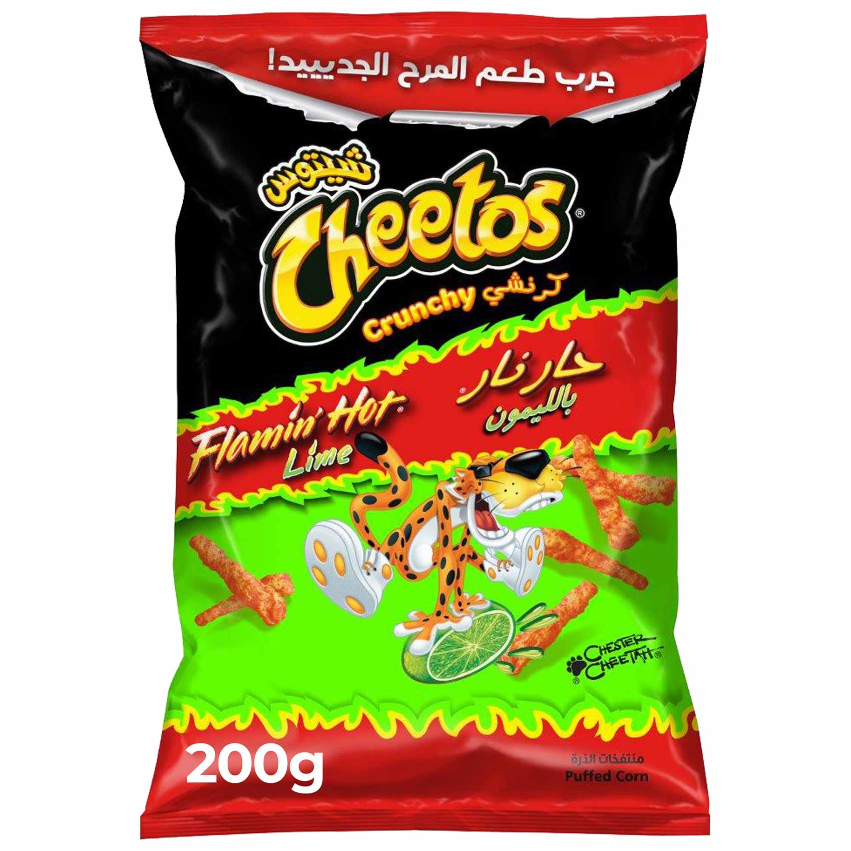 Buy Cheetos Crunchy Flamin Hot Lime Cheese Flavoured Snacks 200g Online ...