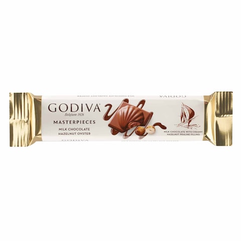Godiva Masterpiece Milk Chocolate Hazelnut Oyster Chocolate Bar 30g price in Kuwait | Carrefour ...