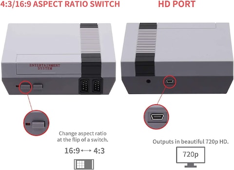 Buy Zeion Classic Retro Game Console Mini Video Game Consoles With 620 ...