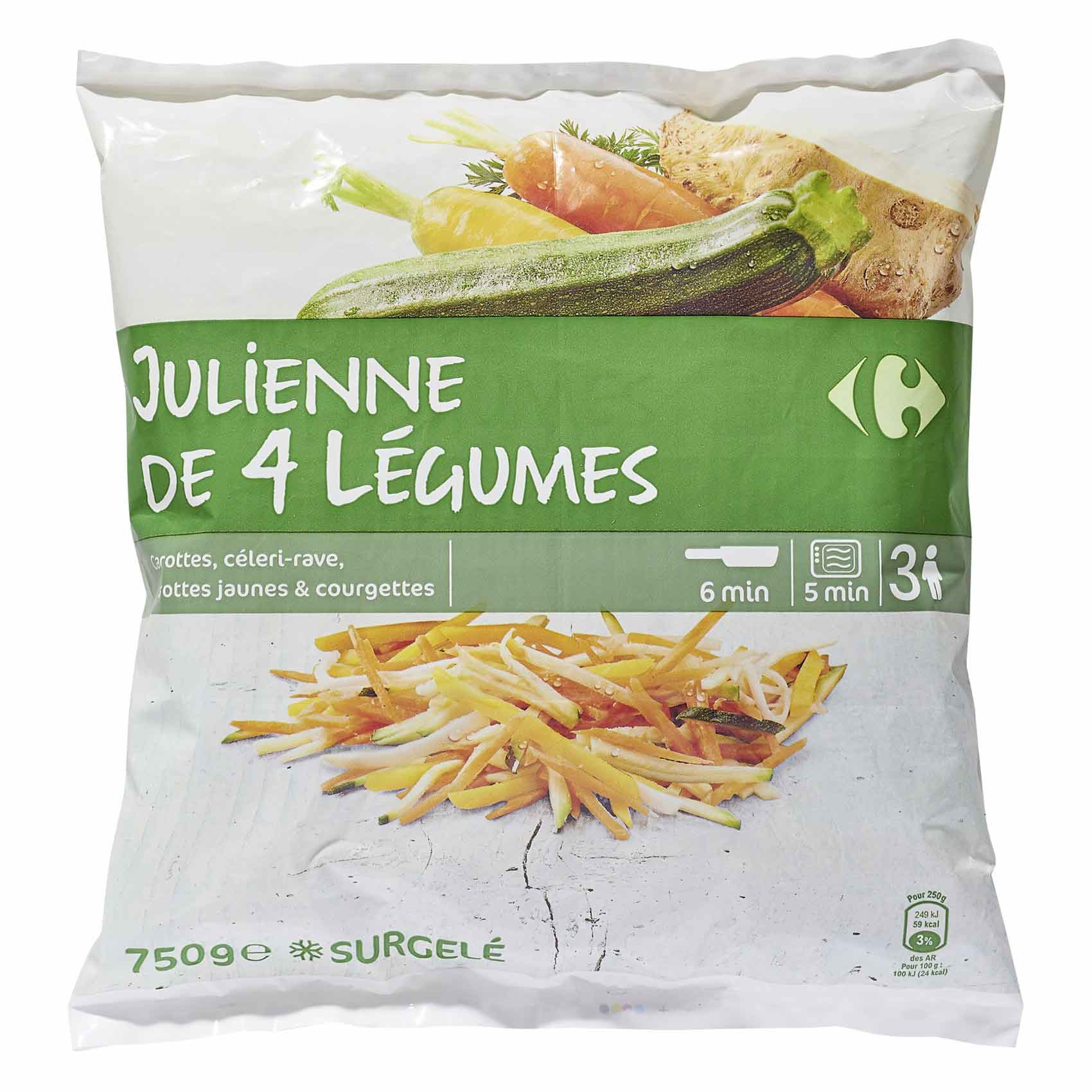 Buy Carrefour Classic Frozen Julienne Cooked Vegetables 750g Online ...