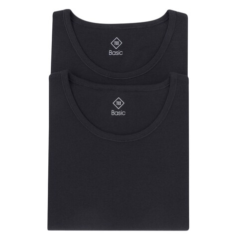 Buy TEX Basic Round Neck T-Shirt Size 3 2 Pieces Black Online ...