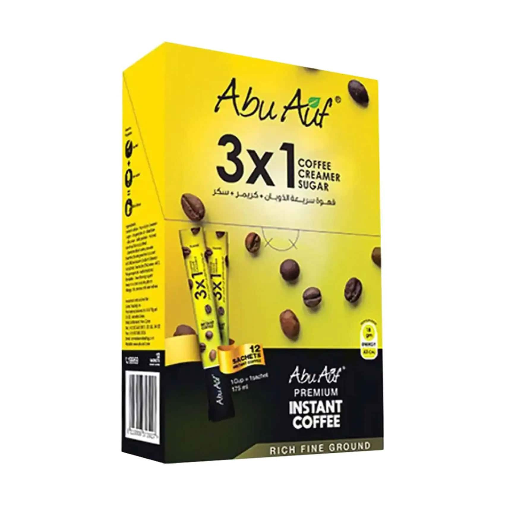 Buy Abu Auf Instant Coffee Gold - 12 Sachets Online | Carrefour Egypt