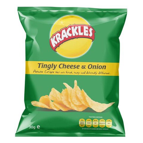 Buy Krackles Tingly Cheese And Onion Potato Chips 30G Online ...