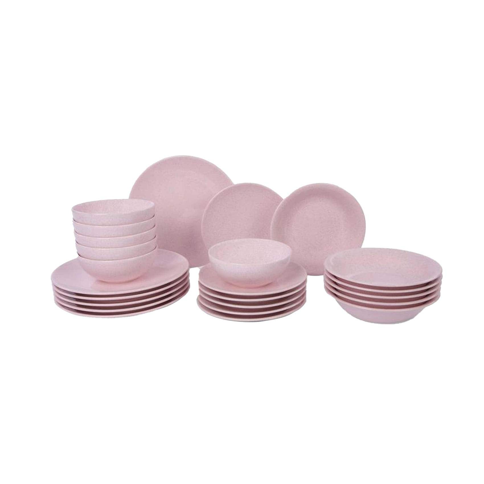 Buy Kutahya Dinner Set - 24 Pieces - Pink Online | Carrefour Egypt