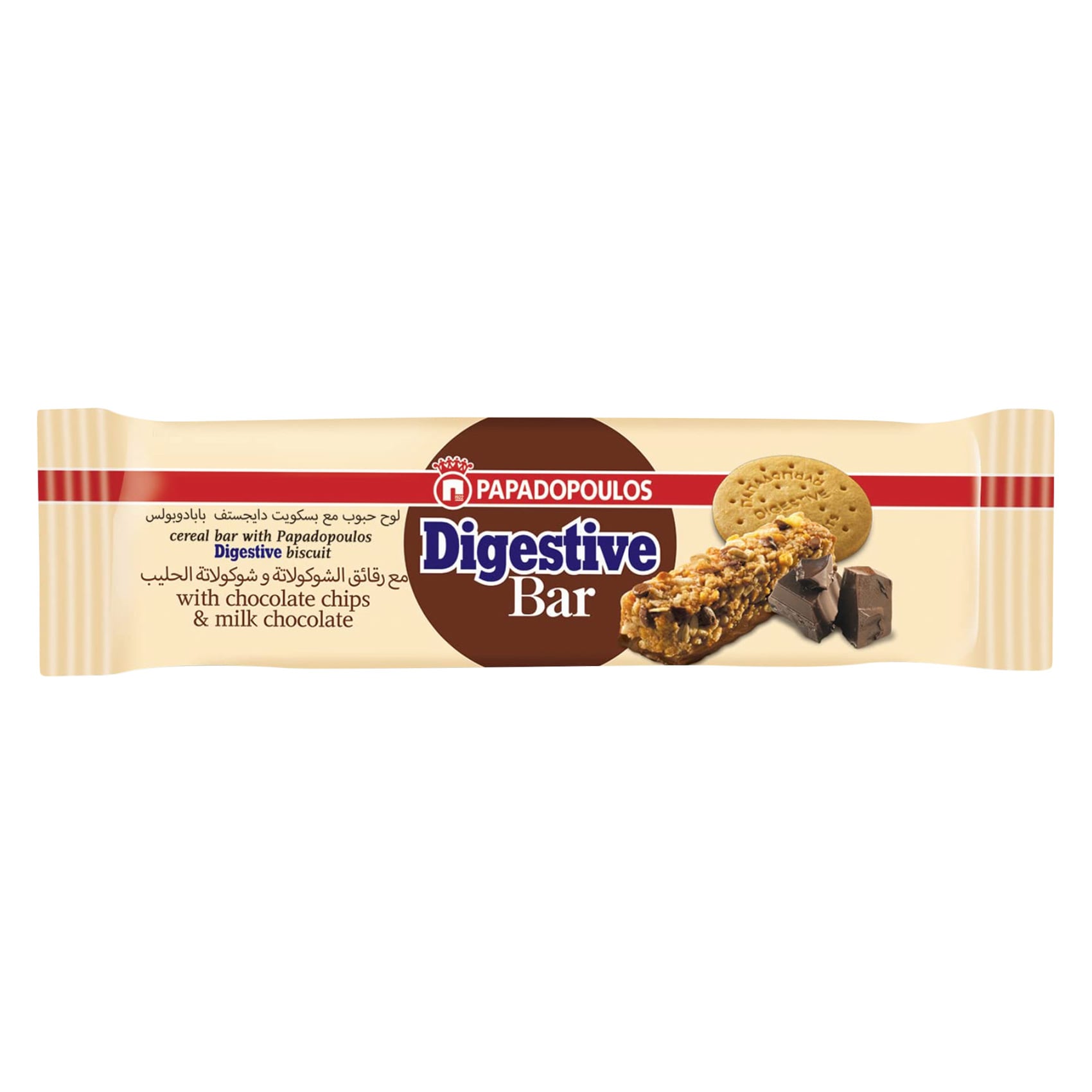 Buy Papadopoulos Chocolate Chips And Milk Chocolate Digestive Bar 28g ...