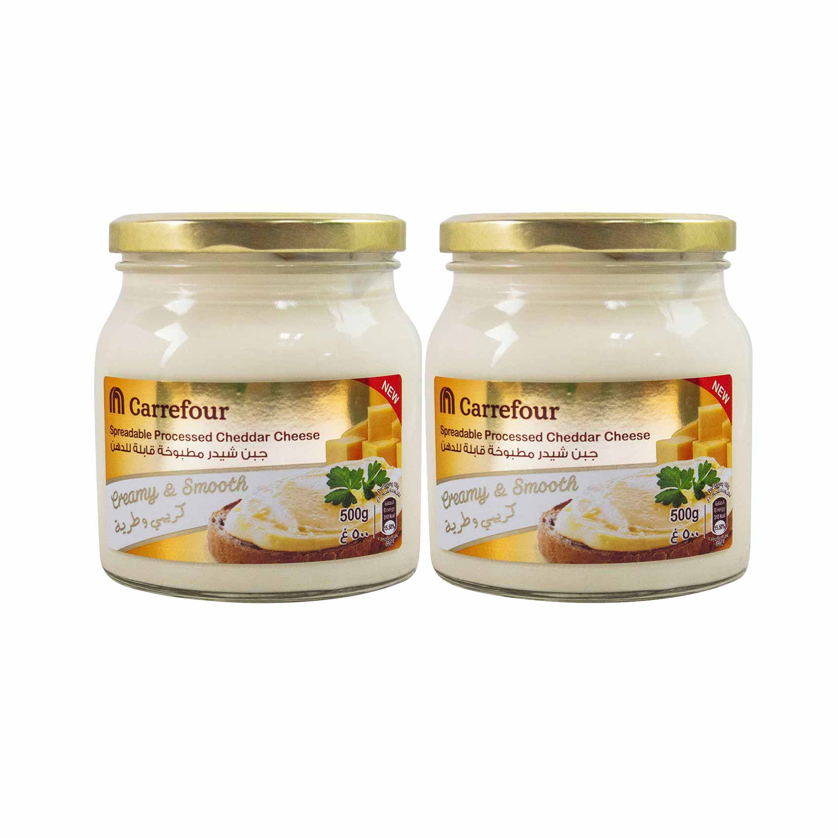 Buy Carrefour spreadable processed cheddar cheese 500 g × 2 Online ...