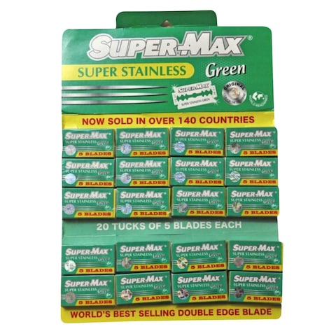 Buy Supermax Super Stainless Razor Green 100 Pieces Online | Carrefour ...