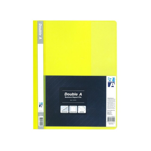 Buy Double A Report File A4 Yellow, Clear Front Report Covers Project ...