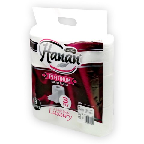 Buy Hanan Platinum 3-Ply Toilet Paper 9 rolls Online | Carrefour Kenya