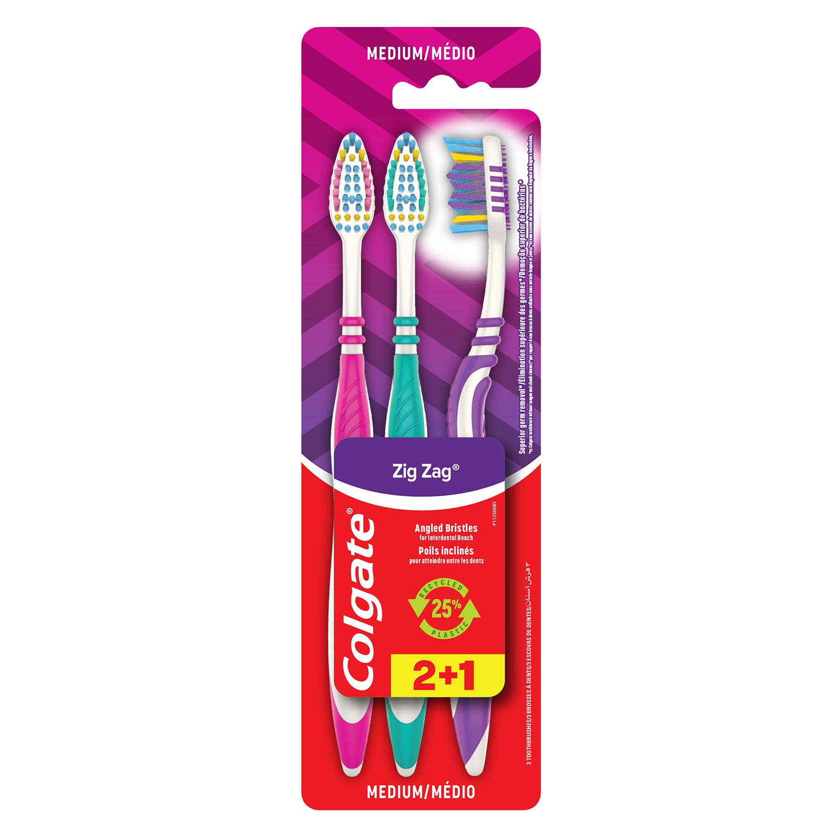 Buy Colgate ZigZag Flexible Multipack Medium Toothbrush Pack of 3 ...