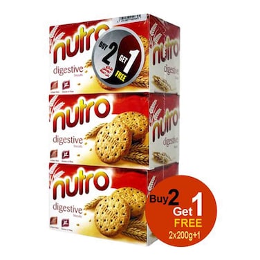 Buy Nutro Digestive Biscuit 225g x Pack of 3 Online | Carrefour Kenya