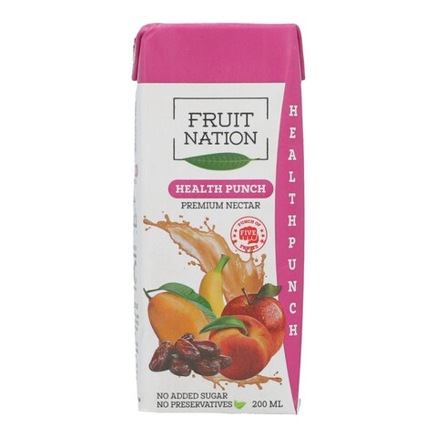 Buy Fruit Nation Health Punch Premium Nectar 200 ml Online | Carrefour ...