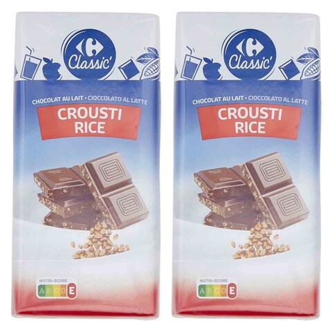 Buy Carrefour Classic Crousti Rice Milk Chocolate 100GR X2 Online ...