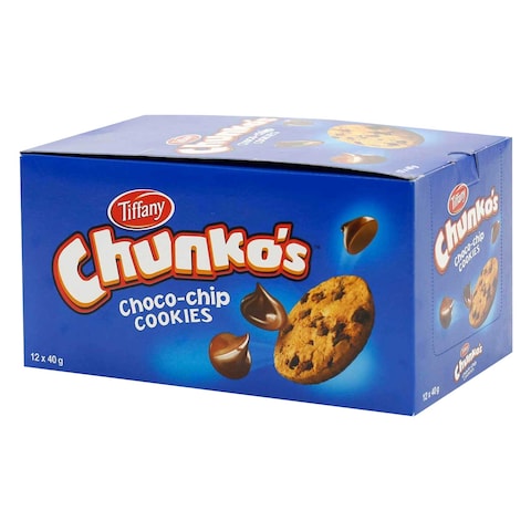 Buy Tiffany, Chunko's, Chocolate Chip Cookies, 40g x 12 Online ...