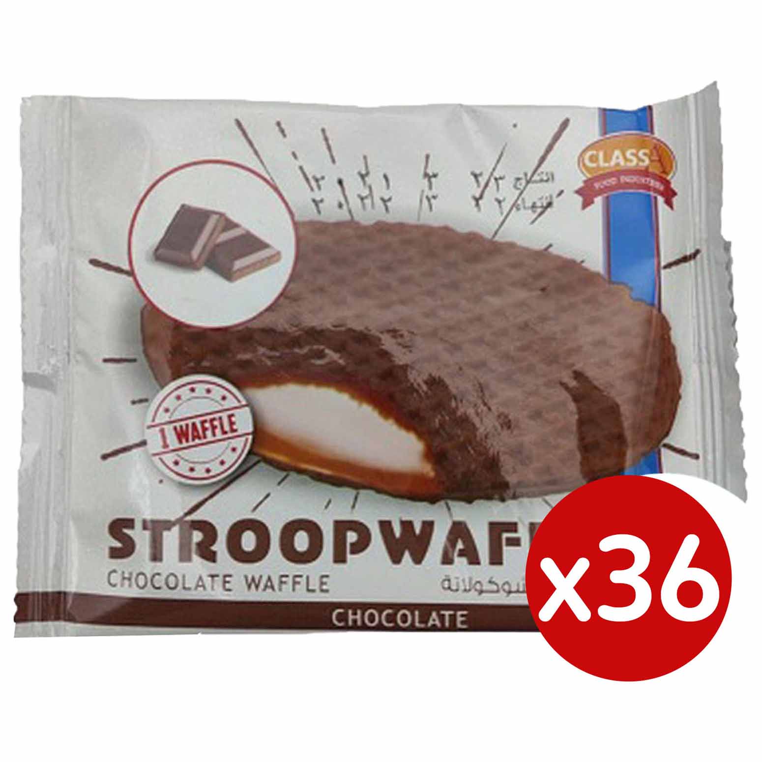 Buy Class A Stroopwafel Chocolate Waffle 30g x 36 Pieces Online ...