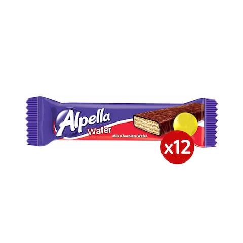 Buy Alpella Milk Chocolate Wafer 17g x 12 Pieces Online | Carrefour Egypt