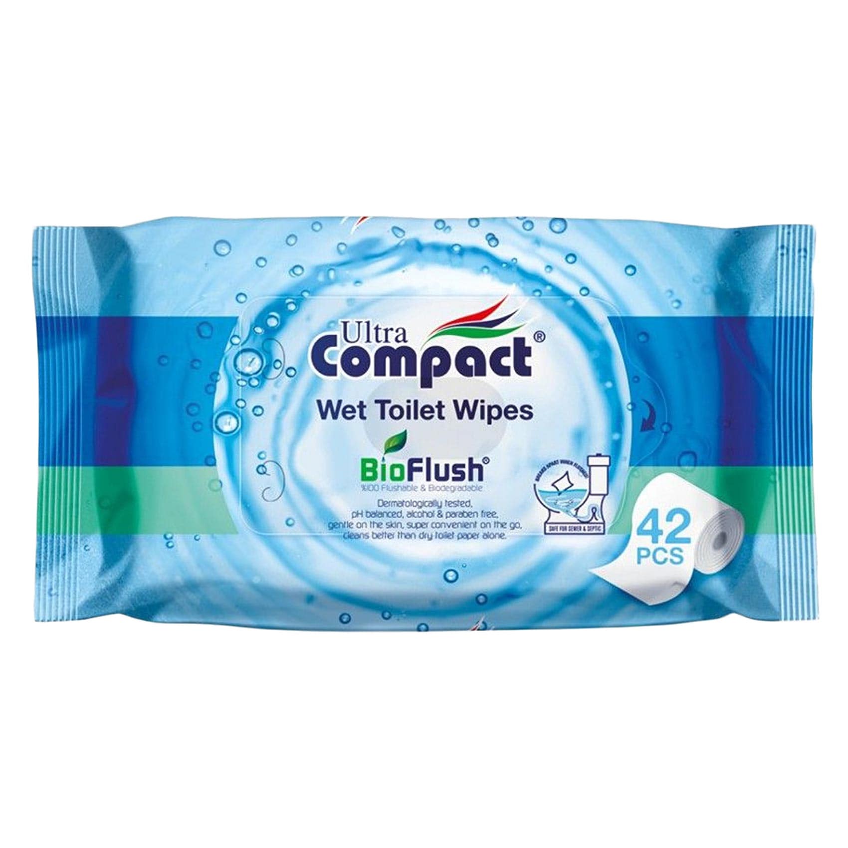 Buy Ultra Compact Bio Flush Wet Toilet Wipes 42 Pieces Online ...