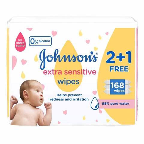 Johnson rsquo s Extra Sensitive Wipes 56 count x3 price in Kuwait ...