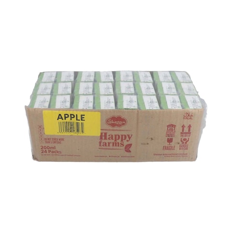 Buy Shezan Happy Farms Apple Juice 200 ml (Pack of 24) Online ...