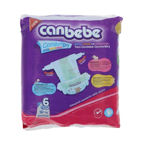 Buy Canbebe Comfort Dry 6 Extra Large 16+ kg 24 Adets / pcs Online ...