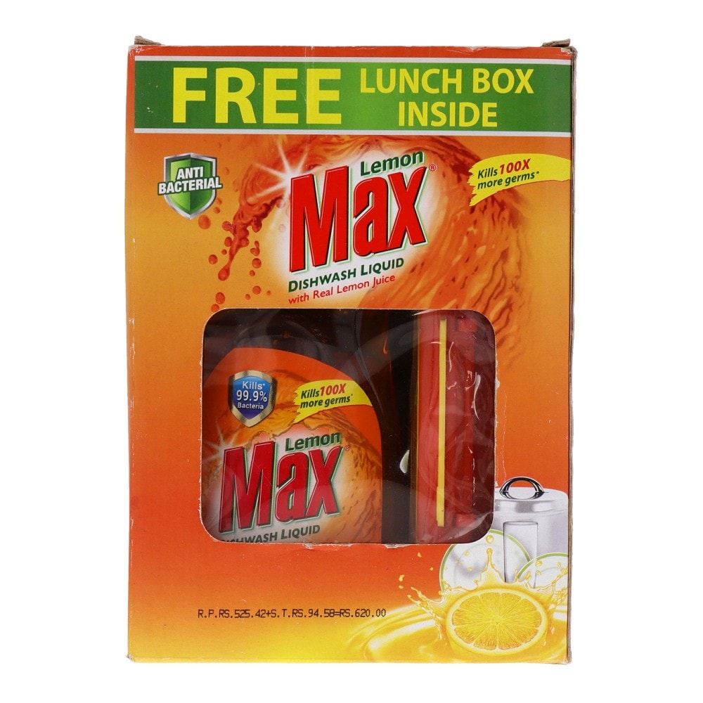 Buy Lemon Max Dish Wash Liquid With Real Lemon Juice Lunch Box Inside ...