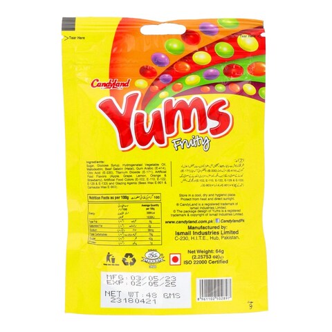 Buy CandyLand Yums Fruity 64 gr Online | Carrefour Pakistan