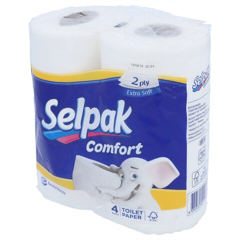 Buy Selpak Comfort Toilet Paper 4 Rolls 2 Ply Extra Soft Online ...