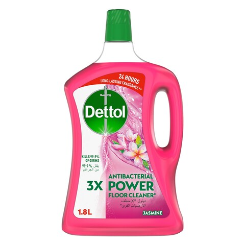 Buy Dettol 3x Power Antibacterial Floor Cleaner Jasmine 1.8L Online | Carrefour KSA