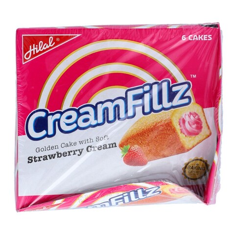 Buy Hilal CreamFillz Golden Cake With Soft Strawberry Cream 190g x 6 ...