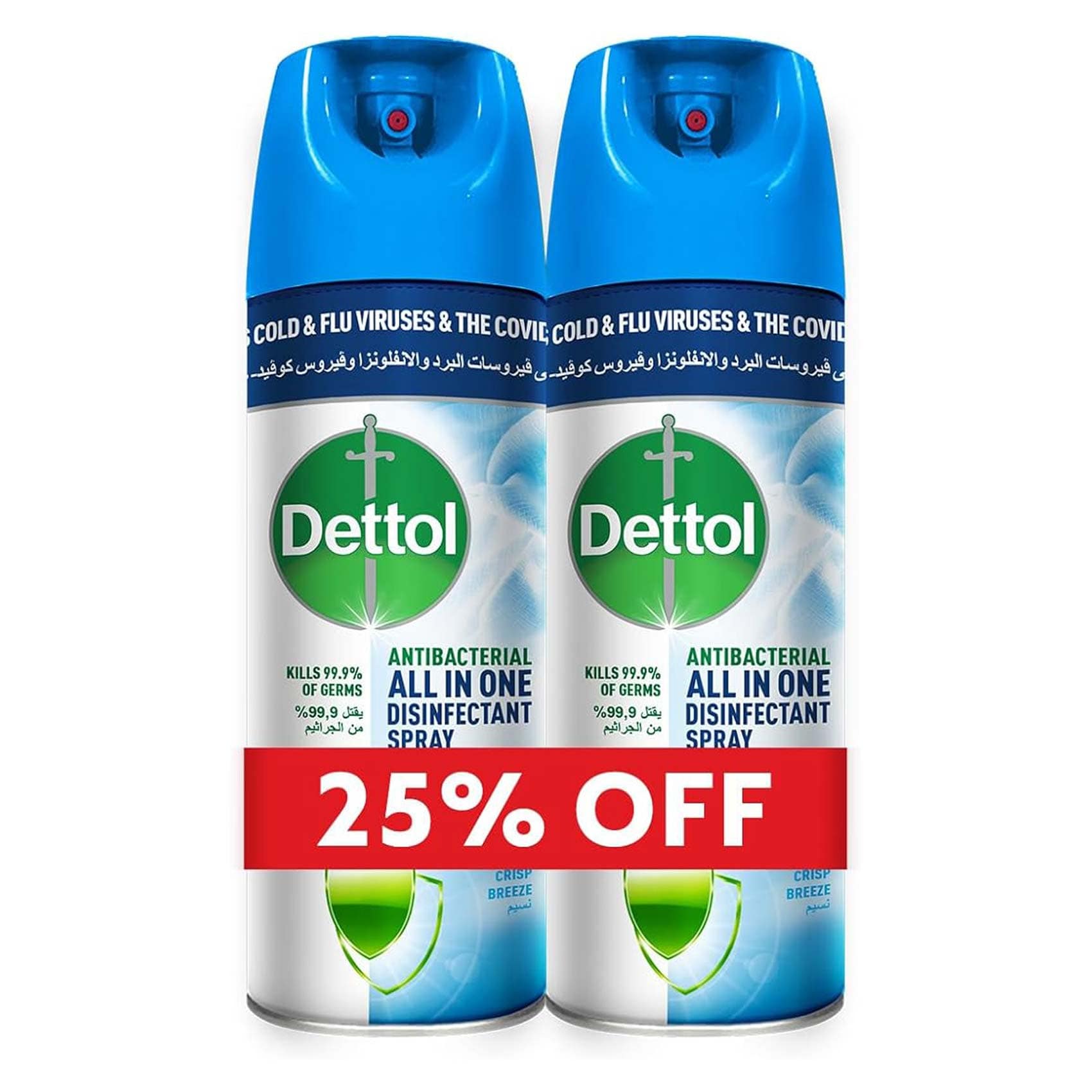 Buy Dettol Crisp Breeze Antibacterial Disinfectant Spray - 450 ml - 2 ...
